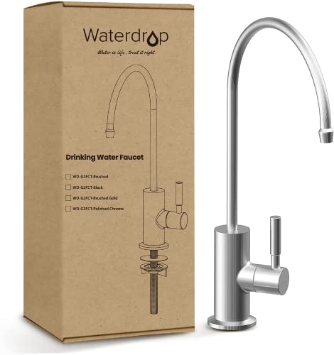 Waterdrop Drinking Water Faucet, Reverse Osmosis Faucet, RO Faucet, Filtered Water Faucet, Water Dispenser Faucet, Water Filter Faucet for Kitchen Sink, Beverage Faucet, Stainless Steel, Lead-Free