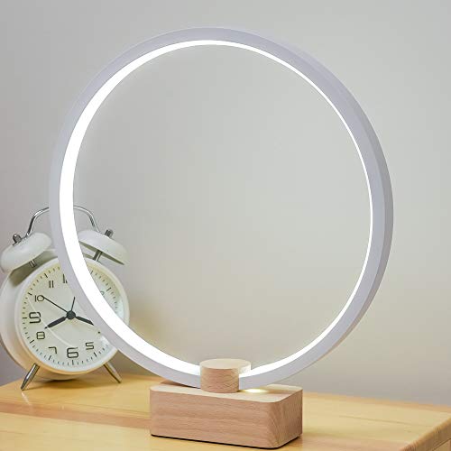 LONRISWAY LED Wood Table Lamp, Bedroom Bedside Night Light, Dimmable Led Lighting, Creative Home Decor, Unique House warmging Gift 1.3m Cable, 5W 350LM Nightstand Lamps