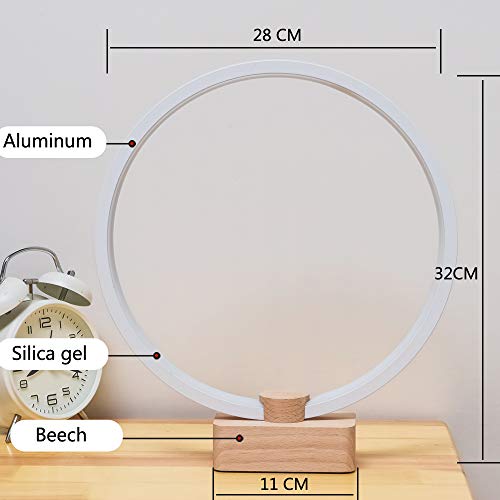 LONRISWAY LED Wood Table Lamp, Bedroom Bedside Night Light, Dimmable Led Lighting, Creative Home Decor, Unique House warmging Gift 1.3m Cable, 5W 350LM Nightstand Lamps