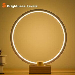 LONRISWAY LED Wood Table Lamp, Bedroom Bedside Night Light, Dimmable Led Lighting, Creative Home Decor, Unique House warmging Gift 1.3m Cable, 5W 350LM Nightstand Lamps