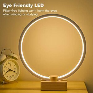 LONRISWAY LED Wood Table Lamp, Bedroom Bedside Night Light, Dimmable Led Lighting, Creative Home Decor, Unique House warmging Gift 1.3m Cable, 5W 350LM Nightstand Lamps