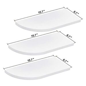 WELLAND Floating Corner Shelves Wall Mounted Display Shelf Set of 3 for Bathroom, Bedroom, Living Room, Kitchen, Office and More