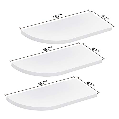 WELLAND Floating Corner Shelves Wall Mounted Display Shelf Set of 3 for Bathroom, Bedroom, Living Room, Kitchen, Office and More