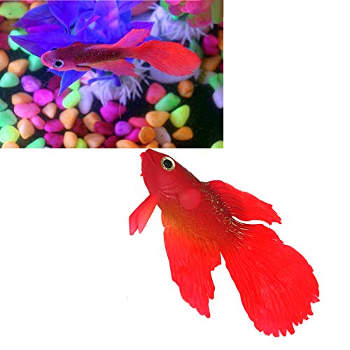 Artificial Silicone Betta Fish Tank Decoration, Aquarium Fake Fish High Simulation Lifelike Floating Betta Fish Tank Ornament