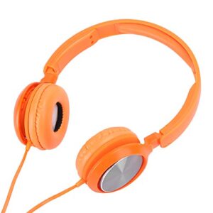 eboxer-1 3.5mm port on ear gaming headphone portable headset, stereo music headset, kids headphones gift for kids pc lartop phone(orange)