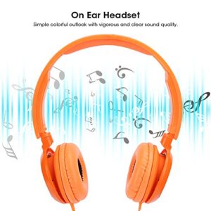 eboxer-1 3.5mm Port On Ear Gaming Headphone Portable Headset, Stereo Music Headset, Kids Headphones Gift for Kids PC Lartop Phone(Orange)