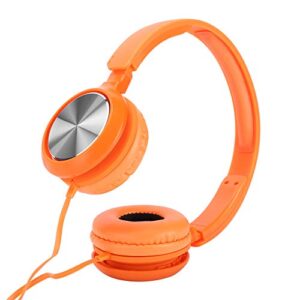 eboxer-1 3.5mm Port On Ear Gaming Headphone Portable Headset, Stereo Music Headset, Kids Headphones Gift for Kids PC Lartop Phone(Orange)