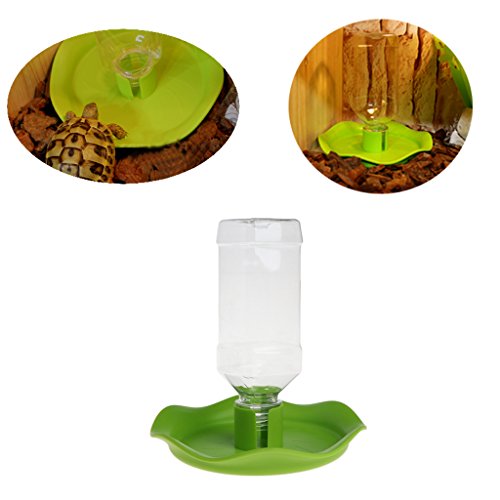 7haofang Reptile Water Drinker Dispenser Food Basin Stand Lizard Feeder Dish Bowl Bottle