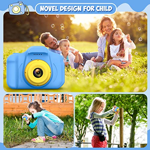 Desuccus Kids Camera Toddler Toys Christmas Birthday Gifts for Boys and Girls Kids Toys 3-9 Year Old HD Video Digital Video Camera for Toddler 5 Puzzle Games with 32GB SD Card (Blue)