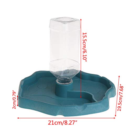 7haofang Reptile Feeder 2 in 1 Automatic Water Food Feeding Plate Lizard Turtle Dispenser