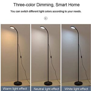 Nihewoo Floor Lamp Remote Control Switch Lamp LED Floor Lamp Adjustable Head Reading Light Desk Lamp Black