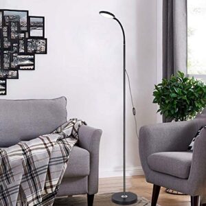 Nihewoo Floor Lamp Remote Control Switch Lamp LED Floor Lamp Adjustable Head Reading Light Desk Lamp Black