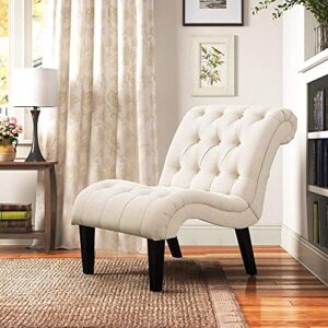 Haobo Home Armless Accent Chair Button Tufted Slipper Chair Side Chair for Dining Room Living Room Bedroom Funiture