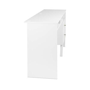 Prepac Milo Desk with Side Storage and 2 Drawers, 55", White