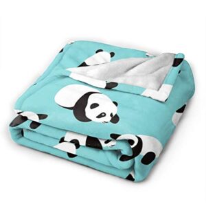 BLUBLU Cute Panda Flannel Fleece Bed Blanket Throw Blanket Lightweight Cozy Plush Blanket for Bedroom Living Rooms Sofa Couch 50"x40"