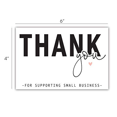 50 Simple Modern 4x6 Thank You for Supporting Small Business Cards - Customer Thank You for Order Cards - Small Online Business Package Insert