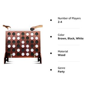 SWOOC Games - Giant Four in a Row (All Weather) Outdoor Game with Carrying Case and Noise Reducing Design - 60% Quieter - Jumbo Connect 4 Discs to Win - Oversized Yard Game for Kids, Adults, & Family