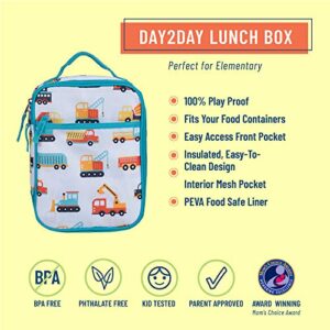 Wildkin Day2Day Kids Lunch Box Bag for Boys & Girls, Perfect for Elementary Lunch Box for Kids, Easy Access Front Pocket, Ideal for Packing Hot or Cold Snacks for School & Travel (Modern Construction)