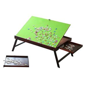 GaGa Adults Kids Children Fold-and-Go Wooden Jigsaw Puzzle Table for Puzzle Games Portable Folding Tilting with Storage Drawers Cover Home Furniture - Puzzle Accessories for 1000 Pcs