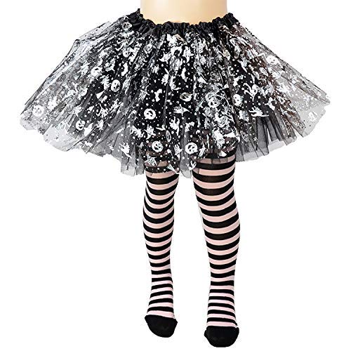 Omigga 4 Pairs Children's Tights Full Striped Tights Thigh High Cosplay Costume Socks for Girl Kids Halloween Christmas Costume Accessory Multicolored