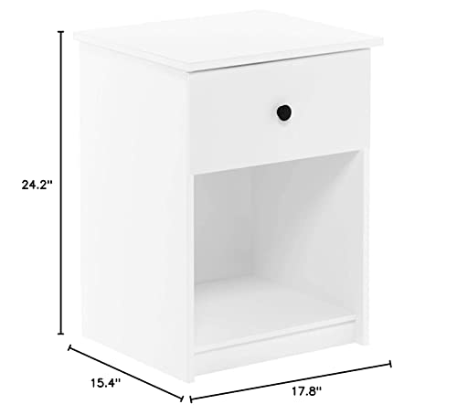 Furinno Tidur Nightstand, 1-Pack, White