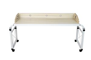 mind reader rolling adjustable desk laptop workstation, over bed or couch table, white