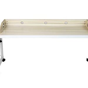 Mind Reader Rolling Adjustable Desk Laptop Workstation, Over Bed or Couch Table, White