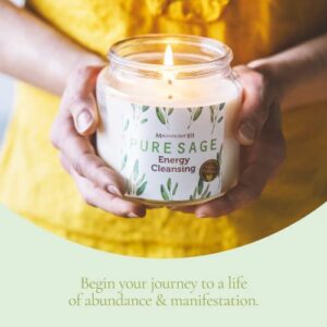 Magnificent 101 Sage Energy Cleansing Aromatherapy Candle for Meditation, Manifestation, and Intention-Setting - 14.5 oz Natural Soy Wax and Pure Sage Essential Oil | 56-Hour Burn Time