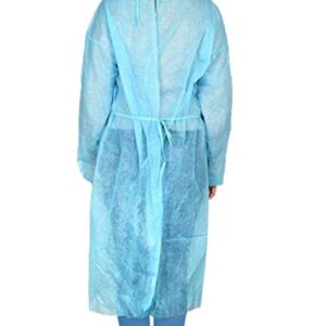 Dealmed Blue Isolation Gown – 10 Count of Disposable Medical Gowns, Blue Latex-Free, Perfect for Hospitals, Medical Facilities, and Physicians’ Offices (Pack of 10)