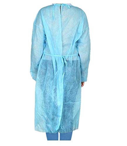 Dealmed Blue Isolation Gown – 10 Count of Disposable Medical Gowns, Blue Latex-Free, Perfect for Hospitals, Medical Facilities, and Physicians’ Offices (Pack of 10)