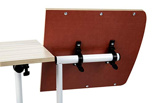 Mind Reader Rolling Standing Desk Home Office Laptop Workstation Locking Wheels Adjustable Angle, White, Wood