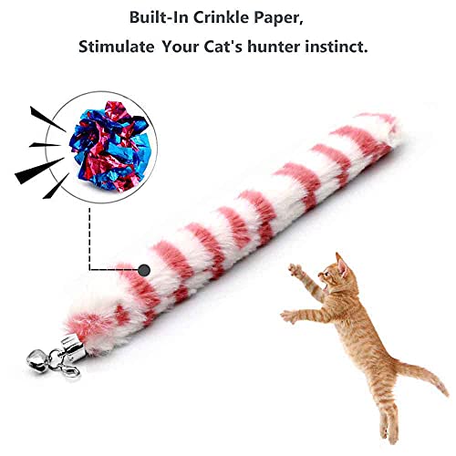 LASOCUHOO Cat Worm Toys, (3 Packs) Interactive Cat Wand Replacement, Cat Wand Refill Attachments for Indoor Cats, Fit for Most Cats