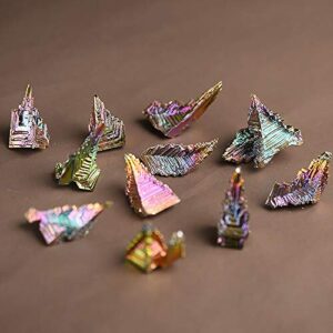 Wixine 1Pcs Rainbow Titanium Bismuth Specimen Mineral Gemstone Crystal Mineral Rock