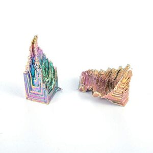 Wixine 1Pcs Rainbow Titanium Bismuth Specimen Mineral Gemstone Crystal Mineral Rock