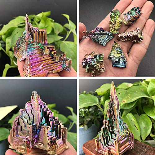 Wixine 1Pcs Rainbow Titanium Bismuth Specimen Mineral Gemstone Crystal Mineral Rock