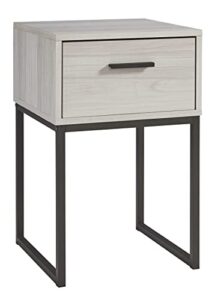 signature design by ashley socalle modern industrial nightstand, natural beige