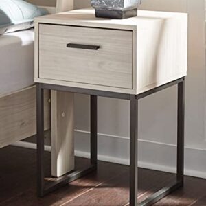 Signature Design by Ashley Socalle Modern Industrial Nightstand, Natural Beige