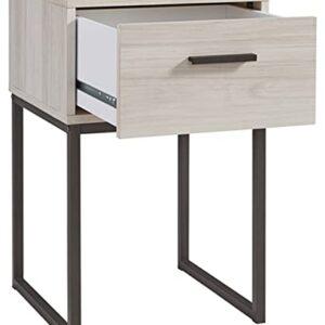 Signature Design by Ashley Socalle Modern Industrial Nightstand, Natural Beige