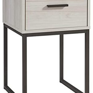 Signature Design by Ashley Socalle Modern Industrial Nightstand, Natural Beige