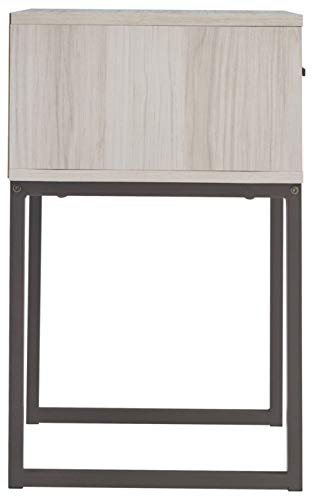 Signature Design by Ashley Socalle Modern Industrial Nightstand, Natural Beige