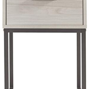 Signature Design by Ashley Socalle Modern Industrial Nightstand, Natural Beige