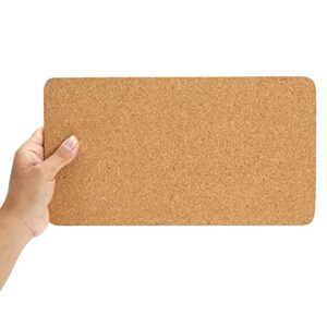 3-Pack Rectangle Cork Trivets for Hot Dishes, Plates, and Kitchen Countertops, Corkboard Heat-Resistant Pads for Hot Pots, Pans, Plates, Planters, Glassware, and DIY Crafts (12.5 x 6.6 Inches)