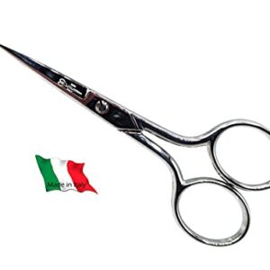 Ultima 4 Inch Embroidery Scissors – Drop Forged Carbon Steel Embroidery Sheers, Straight Blade, Chrome Plated & Made in Italy