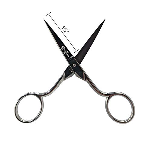 Ultima 4 Inch Embroidery Scissors – Drop Forged Carbon Steel Embroidery Sheers, Straight Blade, Chrome Plated & Made in Italy