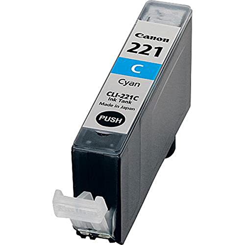 Canon 2 Pack CLI-221C Cyan Color Ink Tank for Select PIXMA IP, MP, MX Series Printers