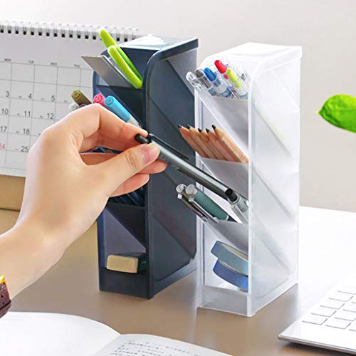 AKIWOS Desk Organizer, Pencil Holder with 4 Compartments, Pen Organizer Desktop Storage Organizer for Home School Office