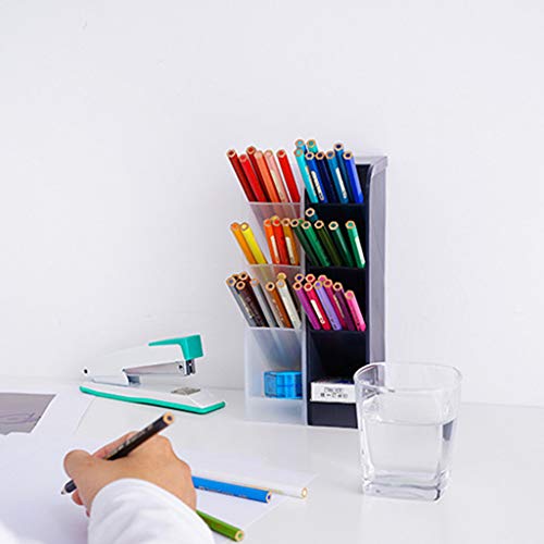 AKIWOS Desk Organizer, Pencil Holder with 4 Compartments, Pen Organizer Desktop Storage Organizer for Home School Office