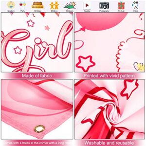 Its a Girl Banner Baby Shower Decorations, Welcome Home Banner, Horizontal Pink Large Fabric It is a Banner Backdrop Background, Shower Yard Sign Party Photo Booth Decorations, 71 x 15.7 Inches