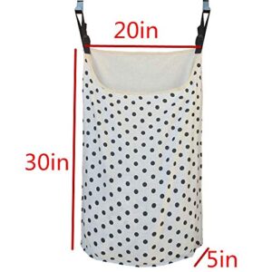 HDHYK Adjustable Door Hanging Laundry Basket-Hanging Laundry Hamper Bag with Free Door Hooks