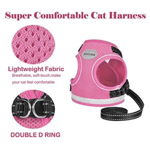 Cat Harness and Leash for Walking, Kitten Escape Proof Harnesses, Adjustable Reflective Puppy Vest Harness with Leashes Set, Easy Adjustable Soft net Breathable Pet Safety Jacket